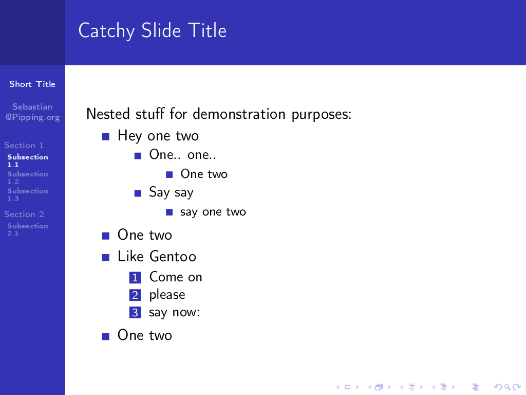 table of contents - Beamer: Put an Updating Outline/TOC on Every Slide - TeX - LaTeX Stack Exchange
